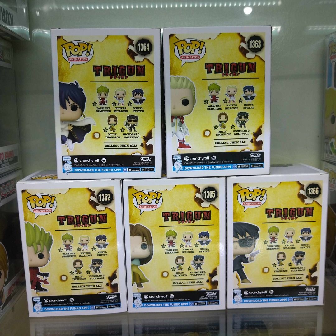 Trigun Set of 5 (Vash, Wolfwood, Milly, Knives, Meryl), Hobbies & Toys ...