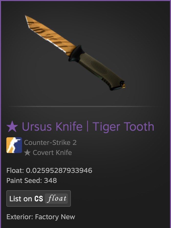 Ursus Knife Tiger Tooth, Video Gaming, Gaming Accessories, In-Game ...