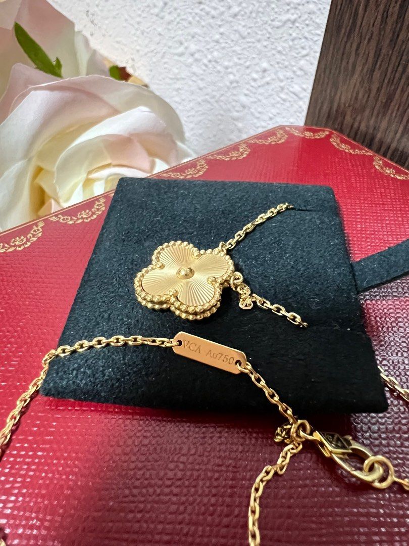 VCA Vintage Alhambra Guilloche 18K Yellow Gold, Luxury, Accessories on ...