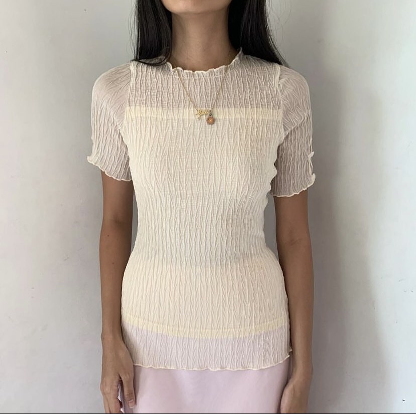 VIN the Line Favorite Mesh Pleated Top, Women's Fashion, Tops, Others ...