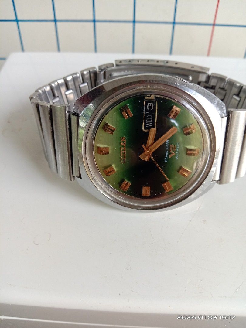 Vintage citizen seven star V2 two tone dial,day date automatic, Men's ...