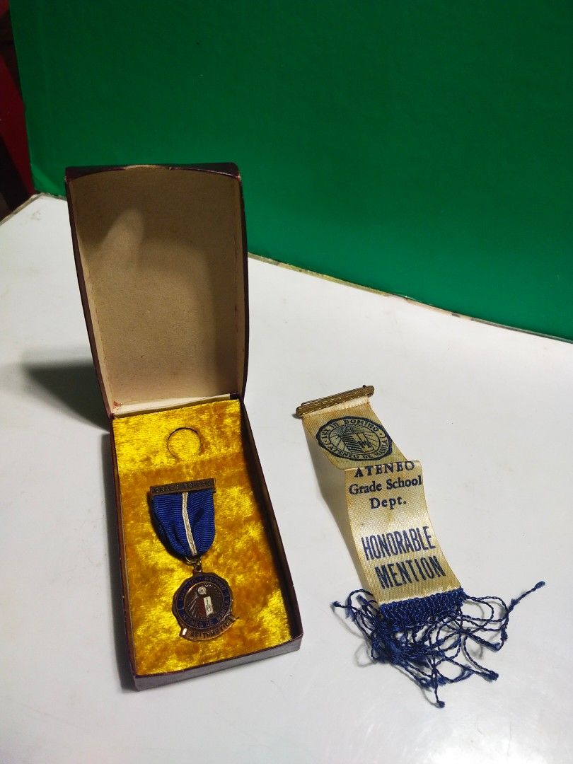 vintage "Honorable Mention" Medal/Ateneo De Manila Grade School/1960s ...