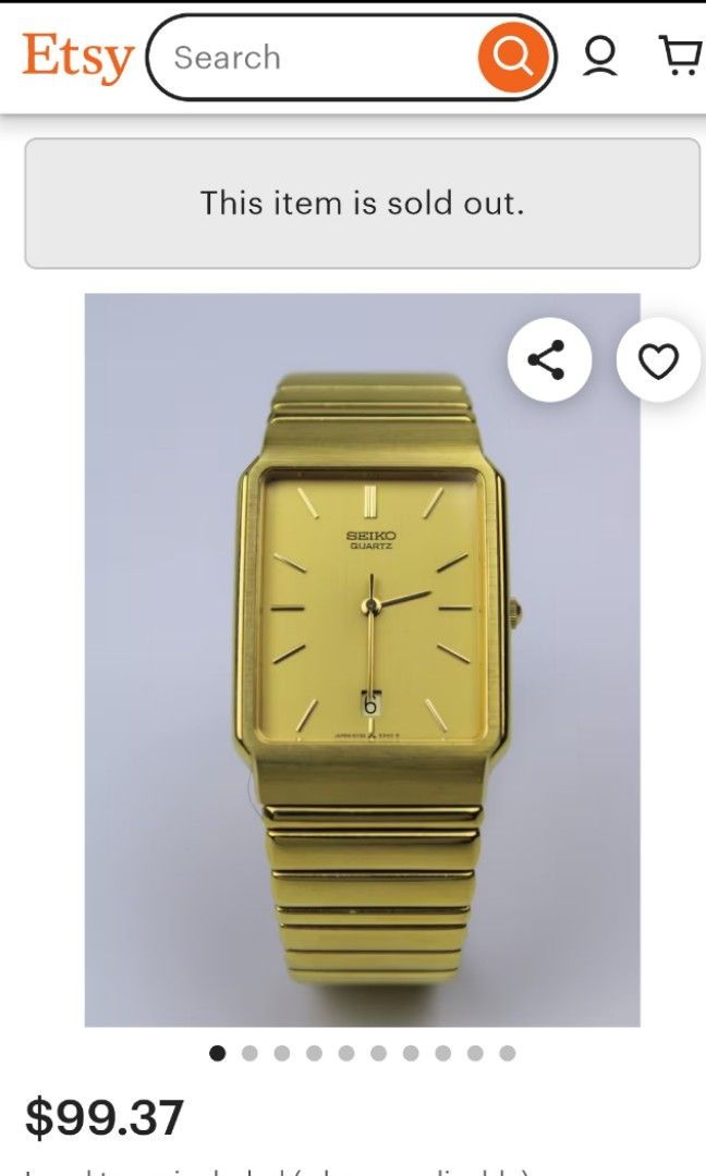 Vintage Seiko Men Tank Rectangular Gold Tone Date luxury watch, Men's Fashion, Watches ...