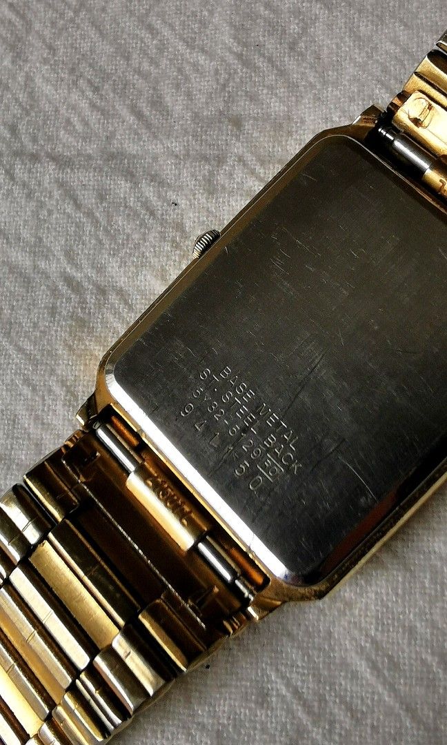 Vintage Seiko Men Tank Rectangular Gold Tone Date luxury watch, Men's Fashion, Watches ...
