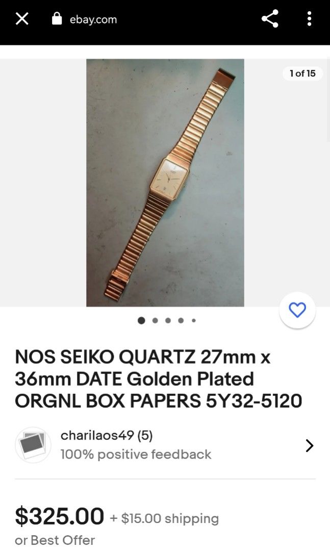 Vintage Seiko Men Tank Rectangular Gold Tone Date luxury watch, Men's Fashion, Watches ...