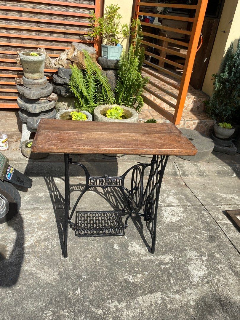 Vintage singer stand repurpose table, Furniture & Home Living ...