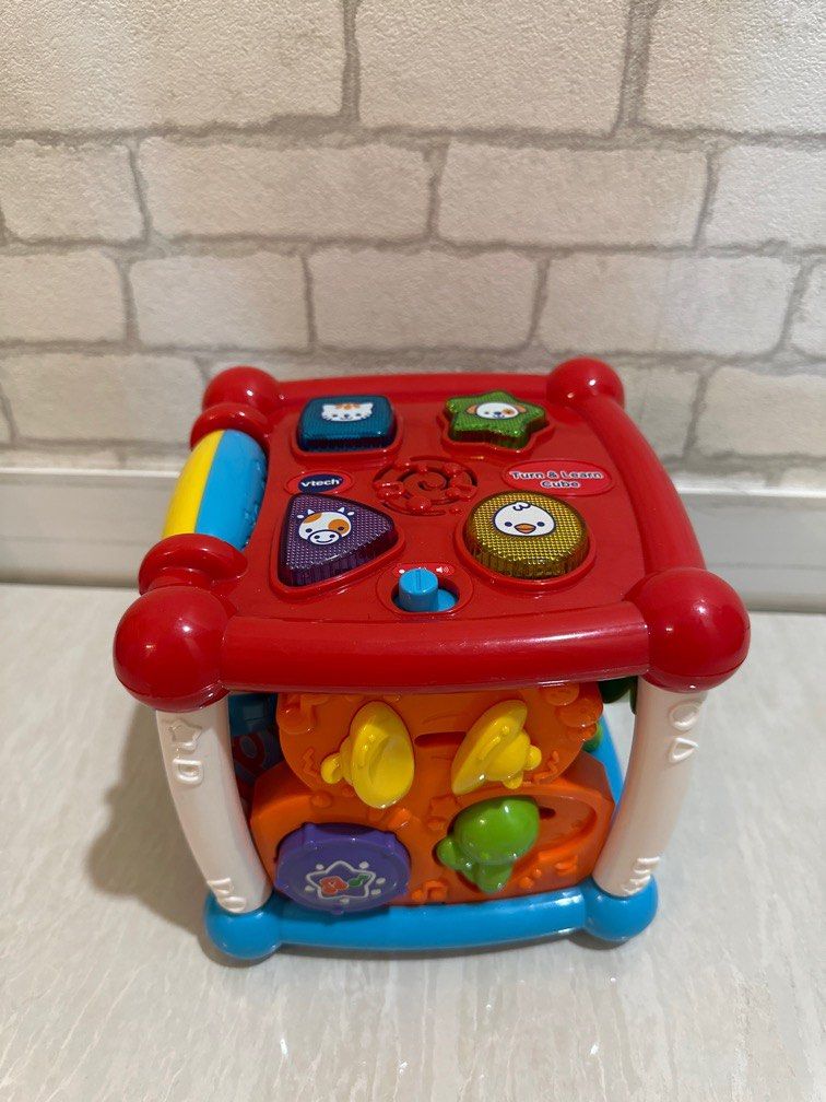 vtech turn & learn cube | baby infant toddler toy, Babies & Kids, Infant Playtime on Carousell