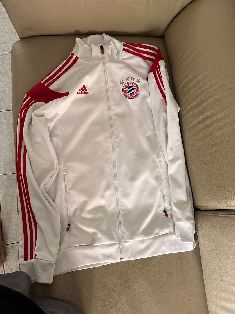 White adidas Fc Bayern munchen jacket, Men's Fashion, Coats, Jackets ...