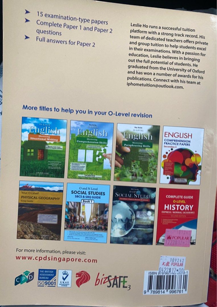 Your O Level English Mock Exam Papers, Hobbies & Toys, Books ...