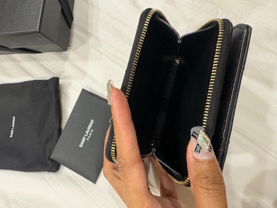 YSL Saint Laurent CASSANDRE MATELASSÉ COMPACT ZIP AROUND WALLET, Luxury ...