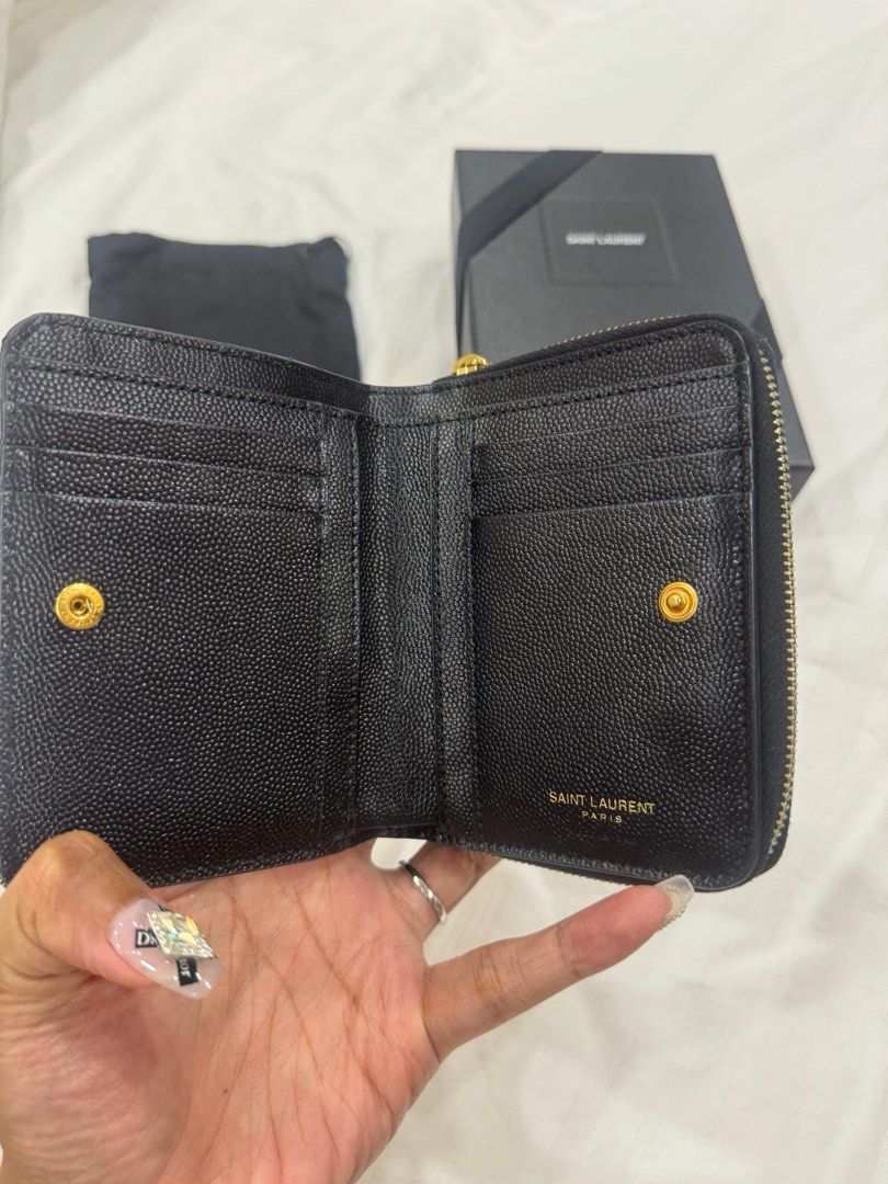 YSL Saint Laurent CASSANDRE MATELASSÉ COMPACT ZIP AROUND WALLET, Luxury ...