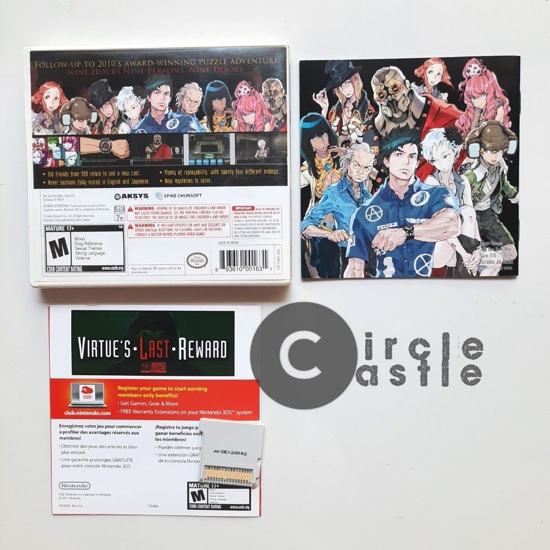 Zero Escape Virtues Last Reward for Nintendo 2DS Nintendo 3DS, Video ...