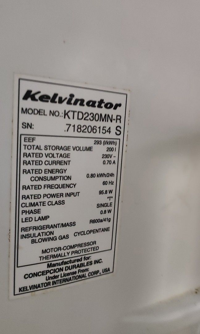 2nd hand 2 door kelvinator, TV & Home Appliances, Kitchen Appliances ...