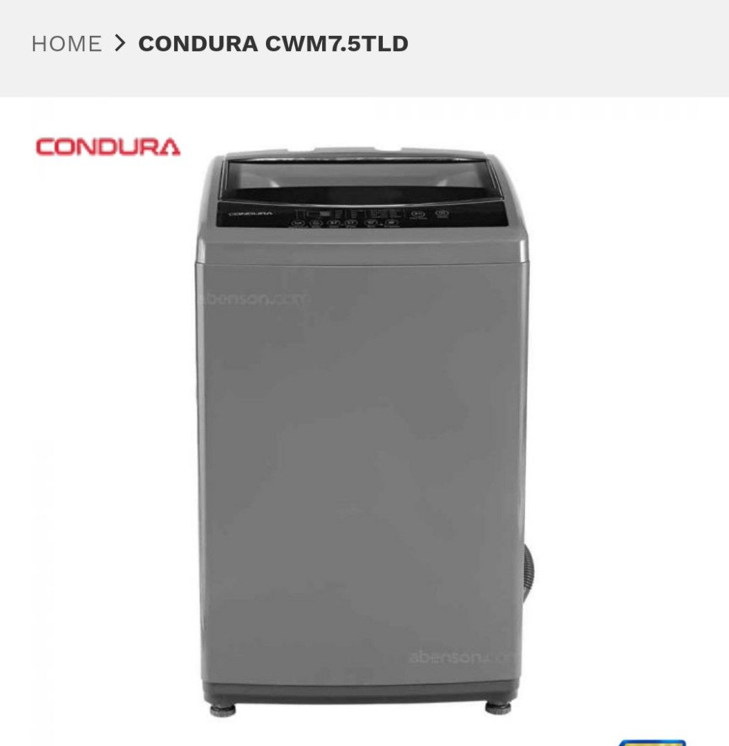 7.5 Condura Automatic Washing machine, TV & Home Appliances, Washing ...