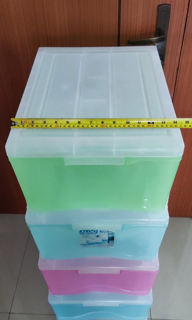 (Free Home Delivery) Algo 4 tiers plastic storage drawer, Furniture ...