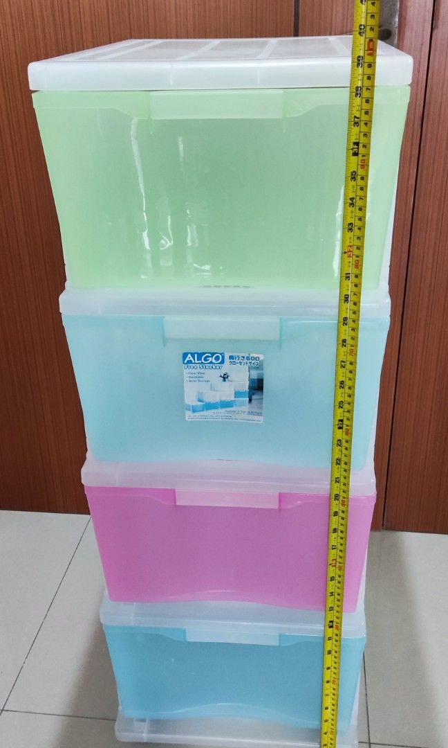 (Free Home Delivery) Algo 4 tiers plastic storage drawer, Furniture ...