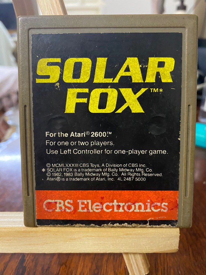 ATARI 2600 VGC - CBS ELECTRONICS SOLAR FOX VIDEO GAME CARTRIDGE 1982, Hobbies & Toys ...