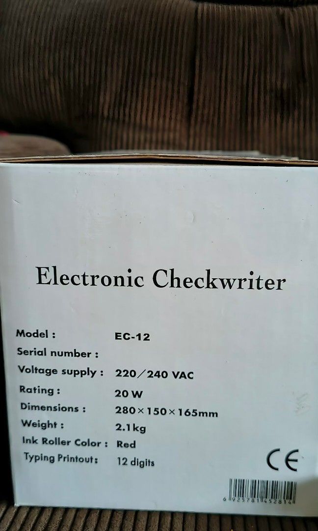Aurora Electronic Checkwriter EC-12, Computers & Tech, Office ...