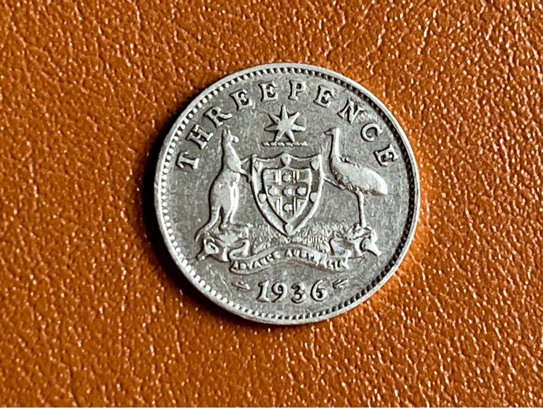 Australia 1936 King George V 3 Pence Silver Coin, Hobbies & Toys ...