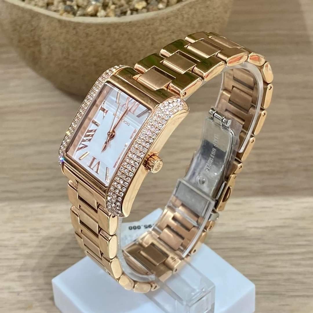 Authentic MK Petite Emery Champagne Dial Gold-tone Ladies Watch MK3324 ...