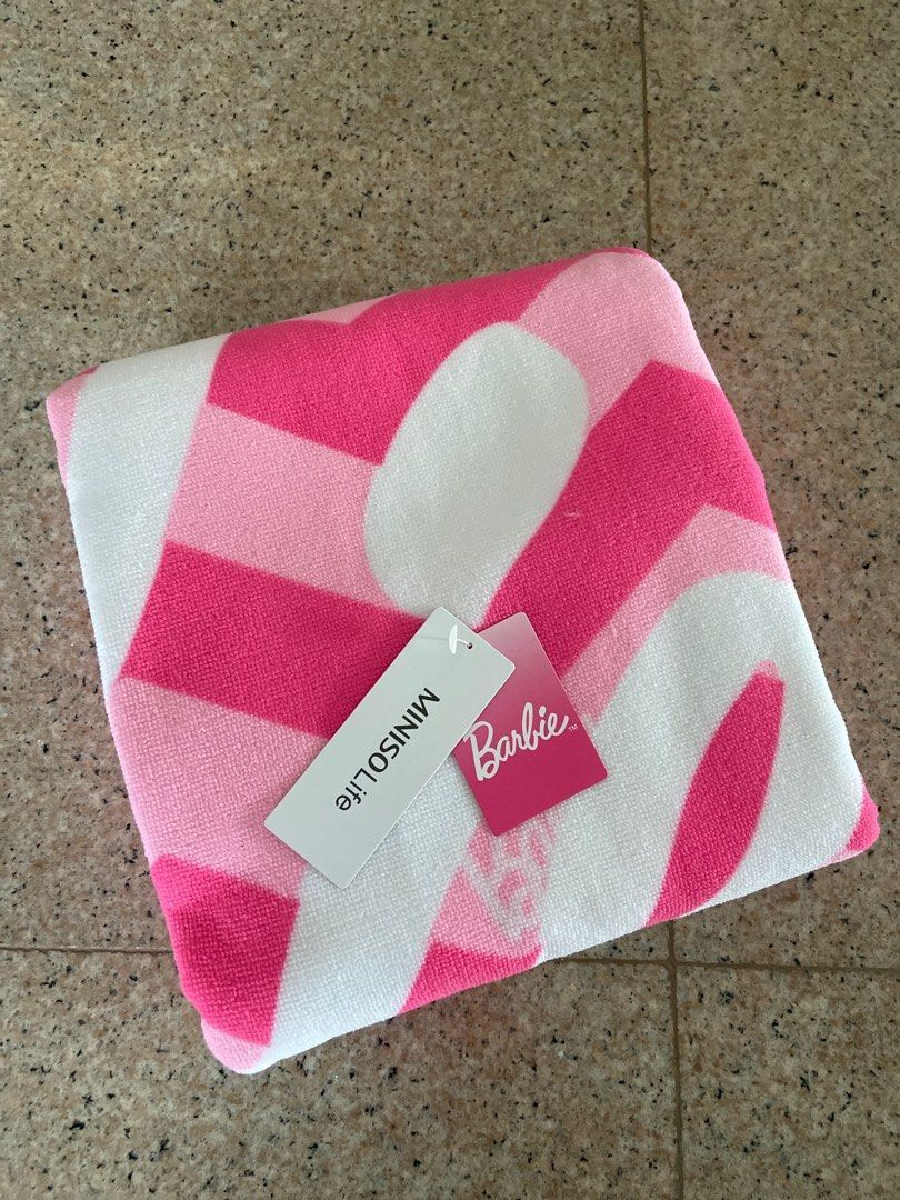 Barbie Miniso Bath Towel 3/10 pcs. left, Furniture & Home Living ...