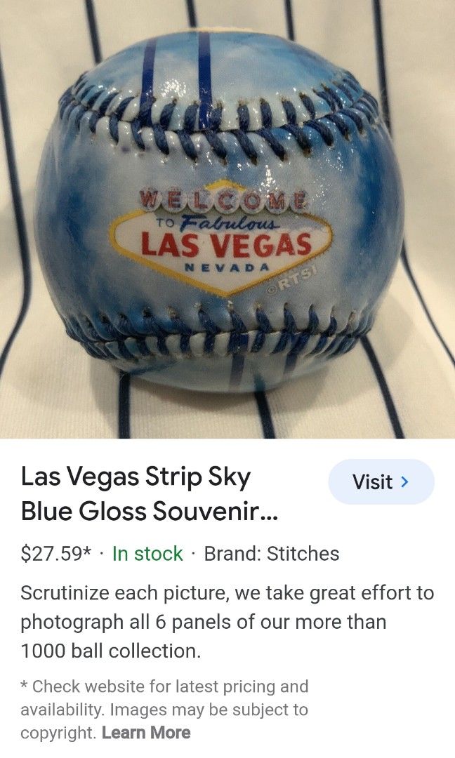 Baseball ball vegas, Hobbies & Toys, Toys & Games on Carousell