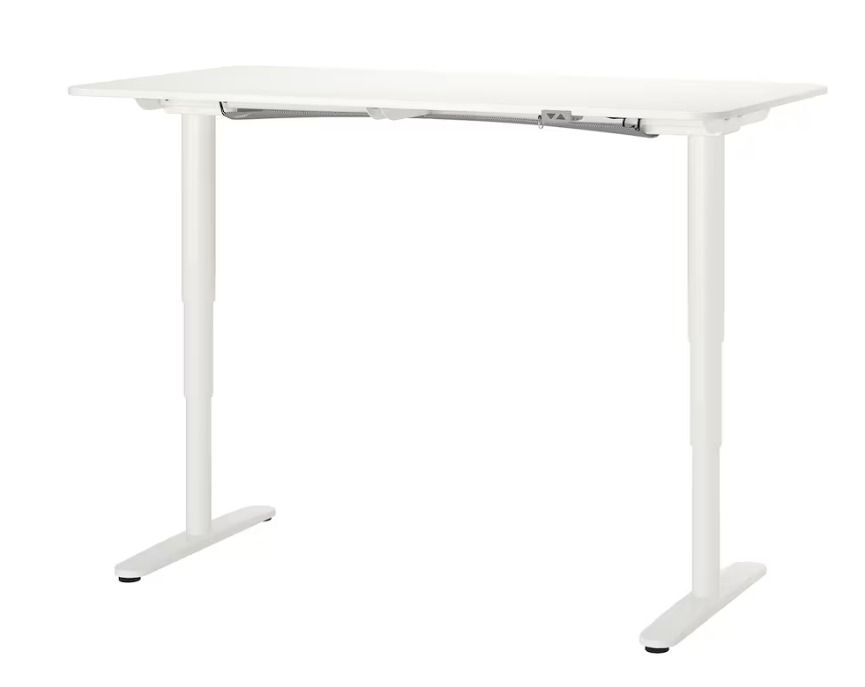 BEKANT Standing Desk sit/stand, white, 120x80 cm (IKEA), Furniture ...