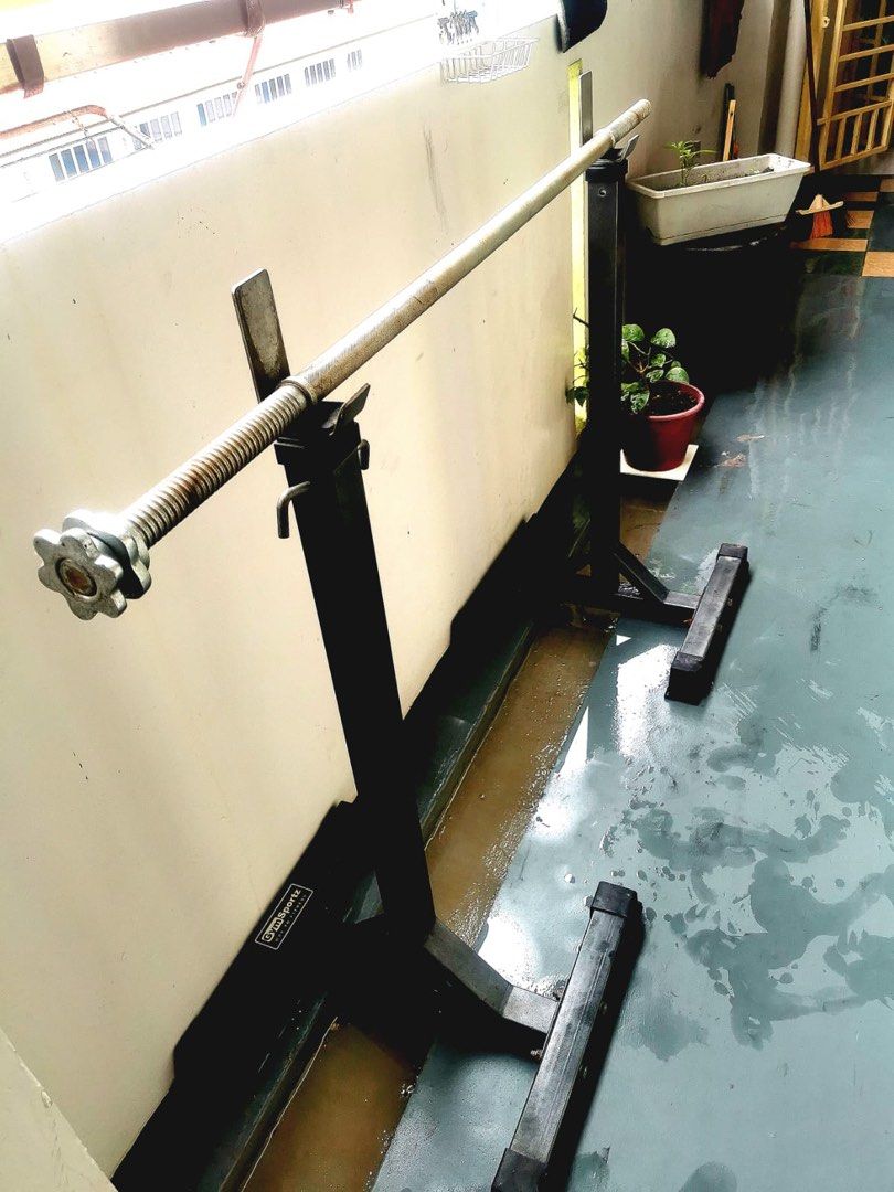 Bench press rack barbel stand with bar, Sports Equipment, Exercise ...