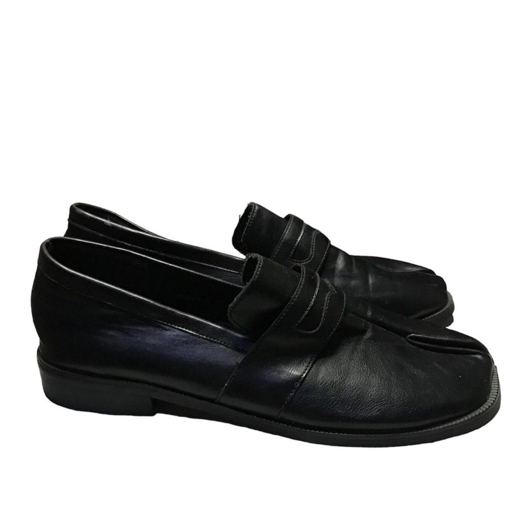 Black leather tabi split toe loafer, Women's Fashion, Footwear, Loafers ...