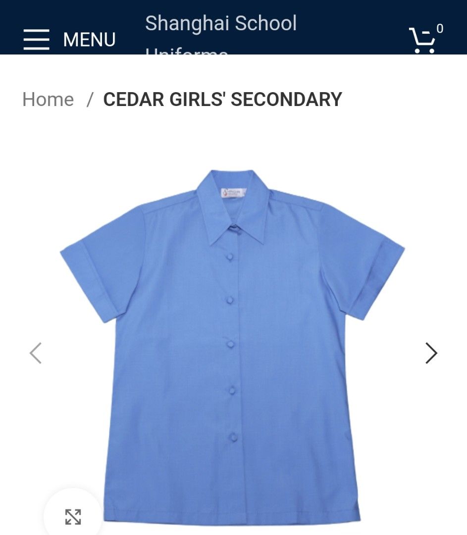BN CGSS Blue Shirt Uniform Short sleeve shirt - cedar girls' secondary ...