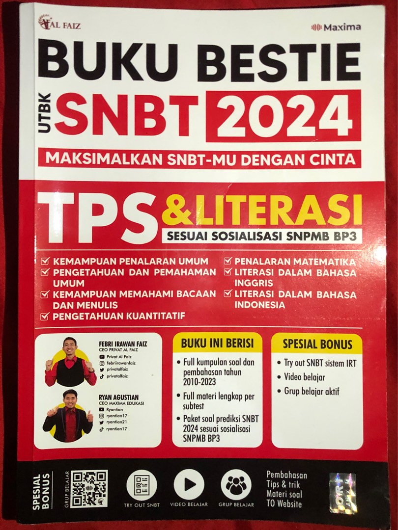Buku Bestie Utbk Snbt 2024 Ori Privat Al Faiz Tps And Literasi Buku