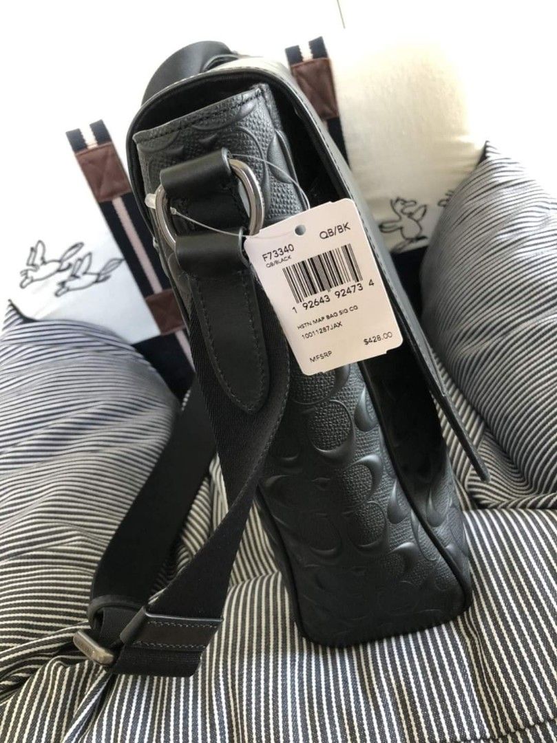 Coach Houston Map Bag In Signature Leather, Men's Fashion, Bags, Sling ...