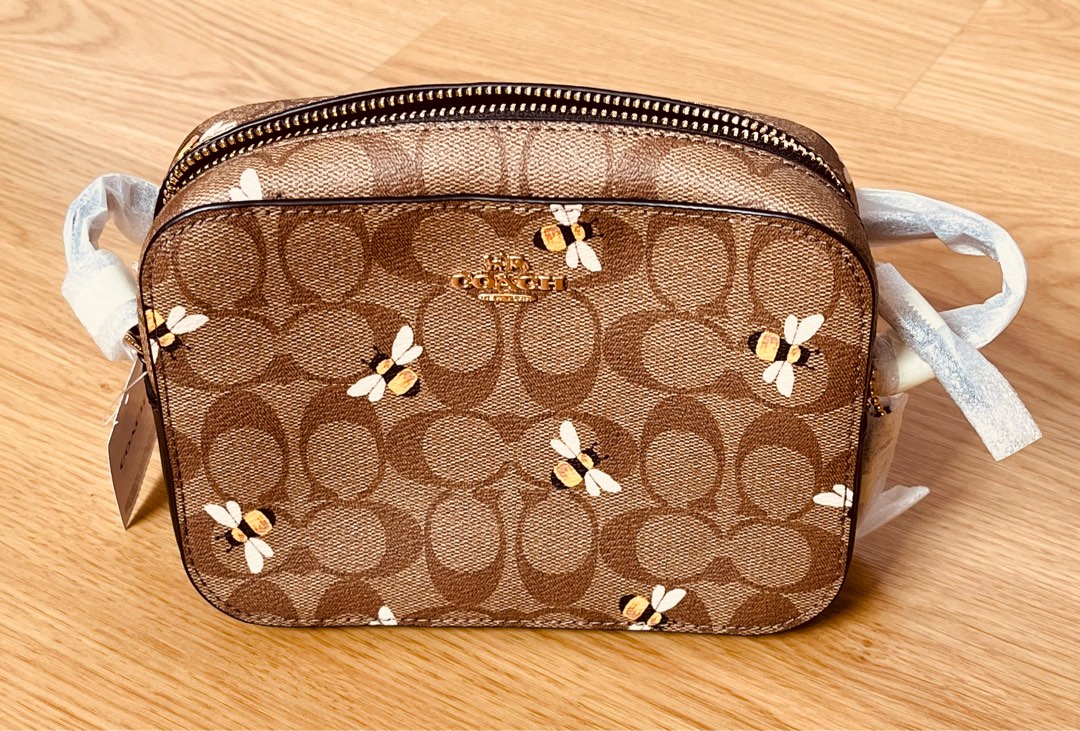 Coach Mini Cross Body Bag in Signature Print with Bee print, Women's ...
