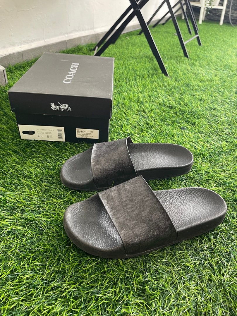 Coach Slides, Men's Fashion, Footwear, Flipflops and Slides on Carousell