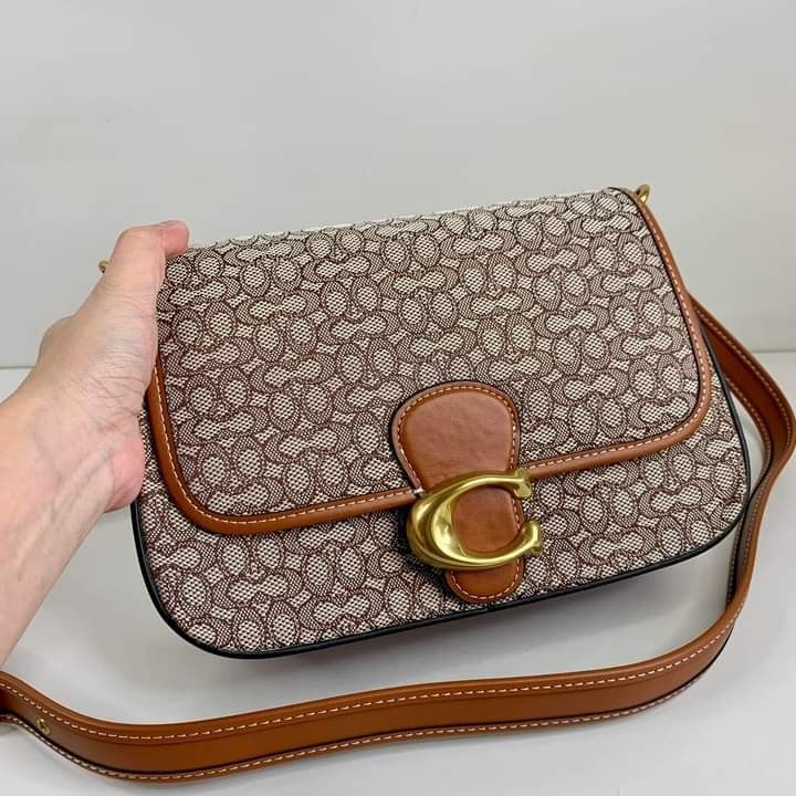 Coach Soft Tabby Shoulder Bag In Micro Signature Jacquard, Women's ...