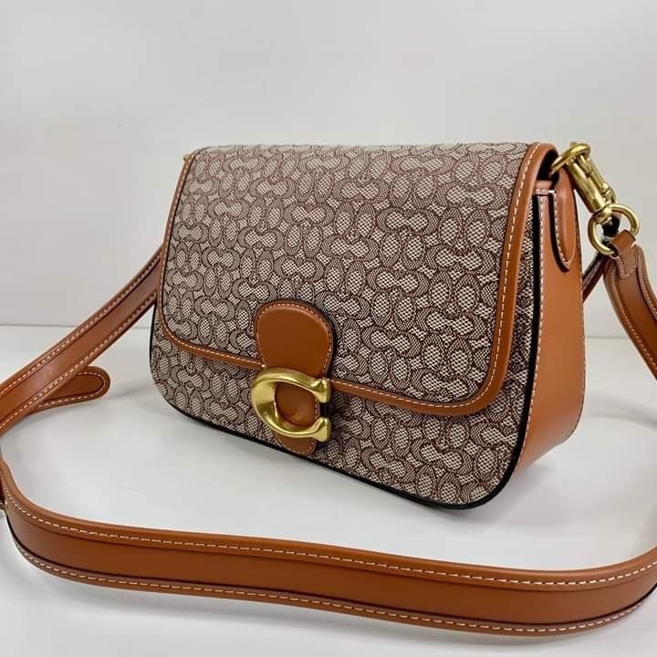 Coach Soft Tabby Shoulder Bag In Micro Signature Jacquard, Women's ...