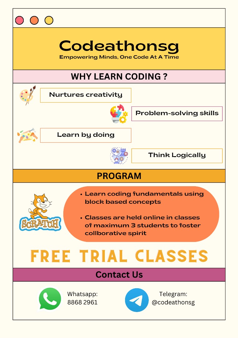Scratch Coding Classes For Kids, Learning & Enrichment, Enrichment & Tuition on Carousell