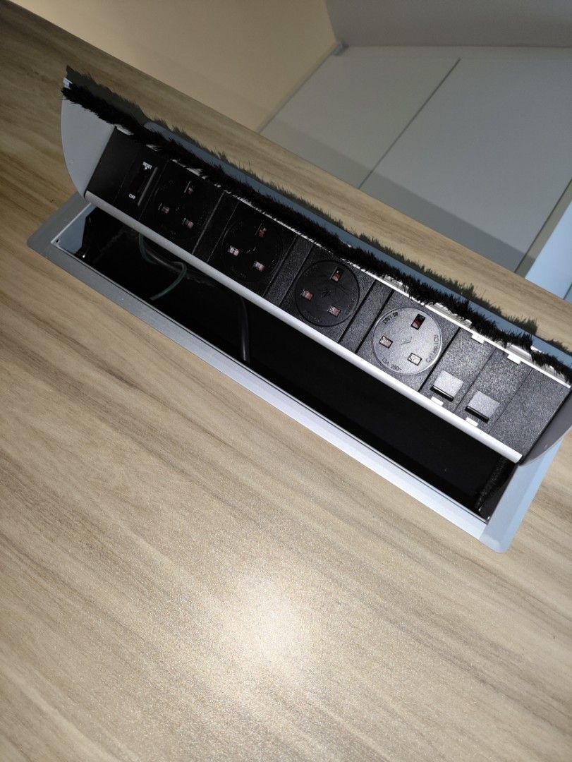 Computer Table with Power Supply (Power Sockets), Furniture & Home ...