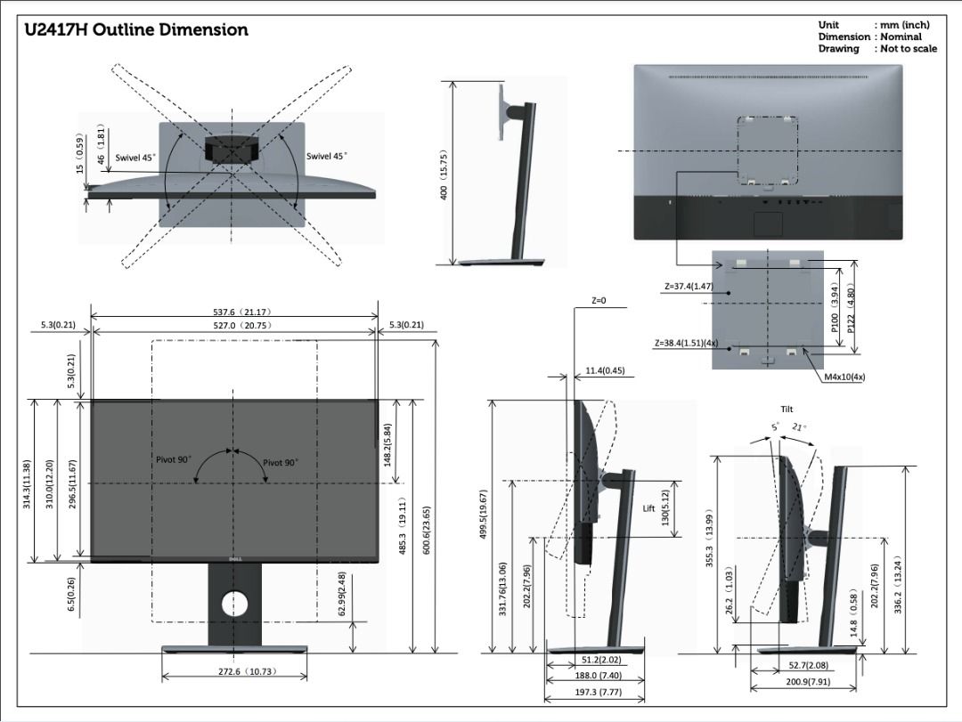 Dell 24 inch Ultrasharp Infinity Edge Monitor - U2417H, Computers ...