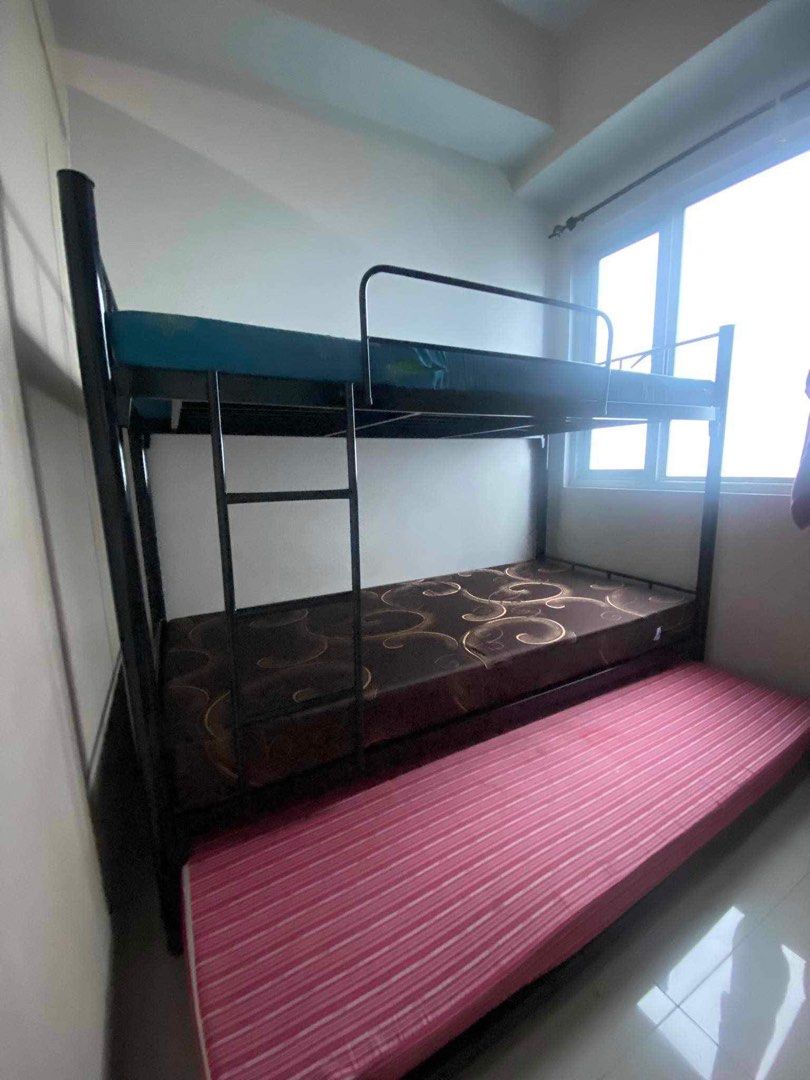 Double deck bed with pull out bed, Furniture & Home Living, Furniture, Bed Frames & Mattresses ...