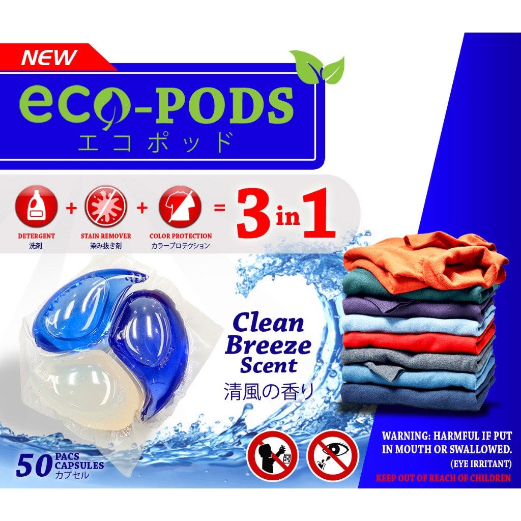 Eco Pods 3 in 1 Laundry detergent Capsules, Furniture & Home Living ...