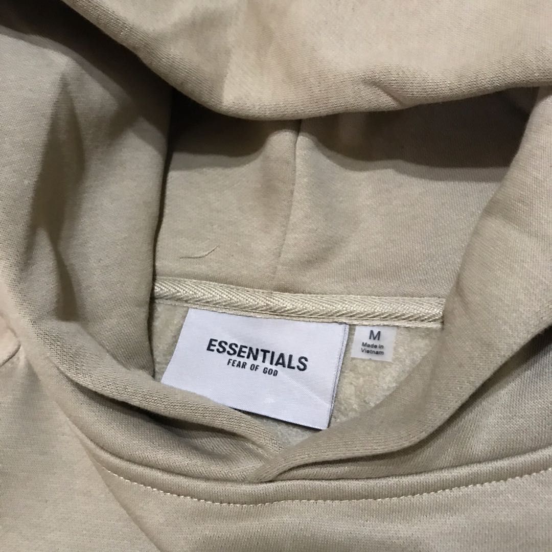 Essentials x Fear of God 3D Appliqué Logo Camel Hoodie, Men's Fashion ...