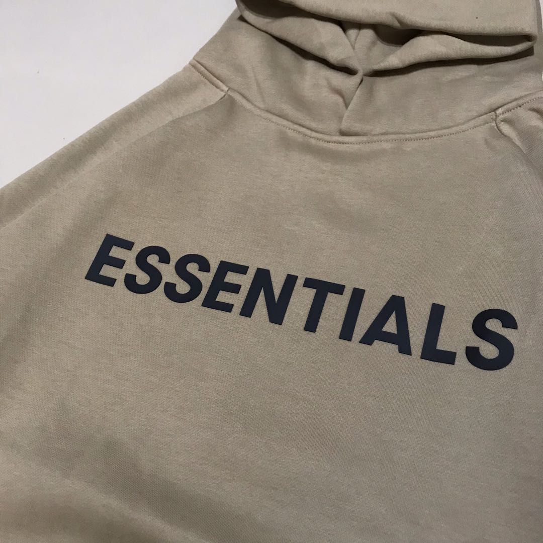Essentials x Fear of God 3D Appliqué Logo Camel Hoodie, Men's Fashion ...
