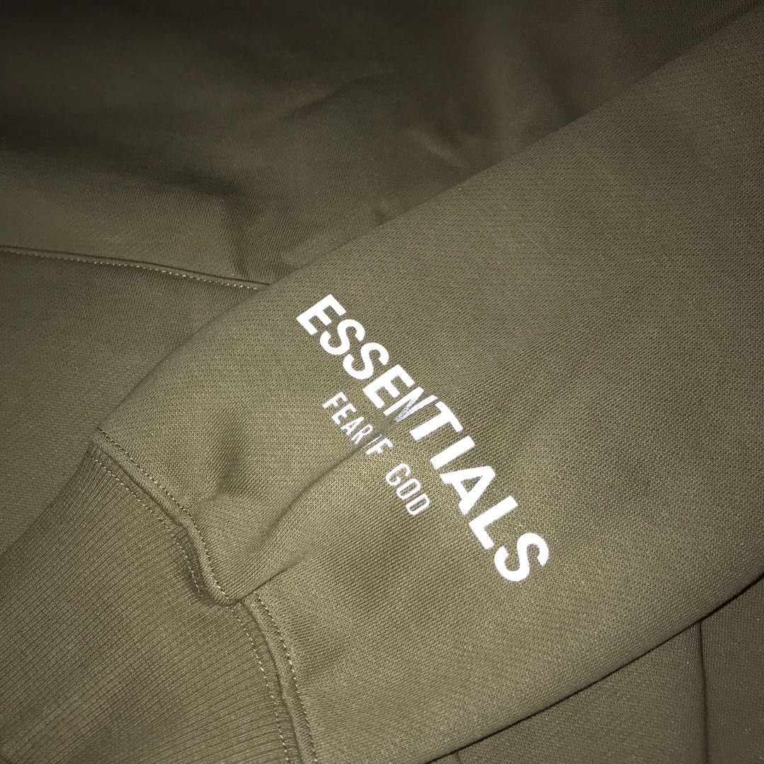 Essentials x Fear of God 3D Appliqué Logo Camel Hoodie, Men's Fashion ...