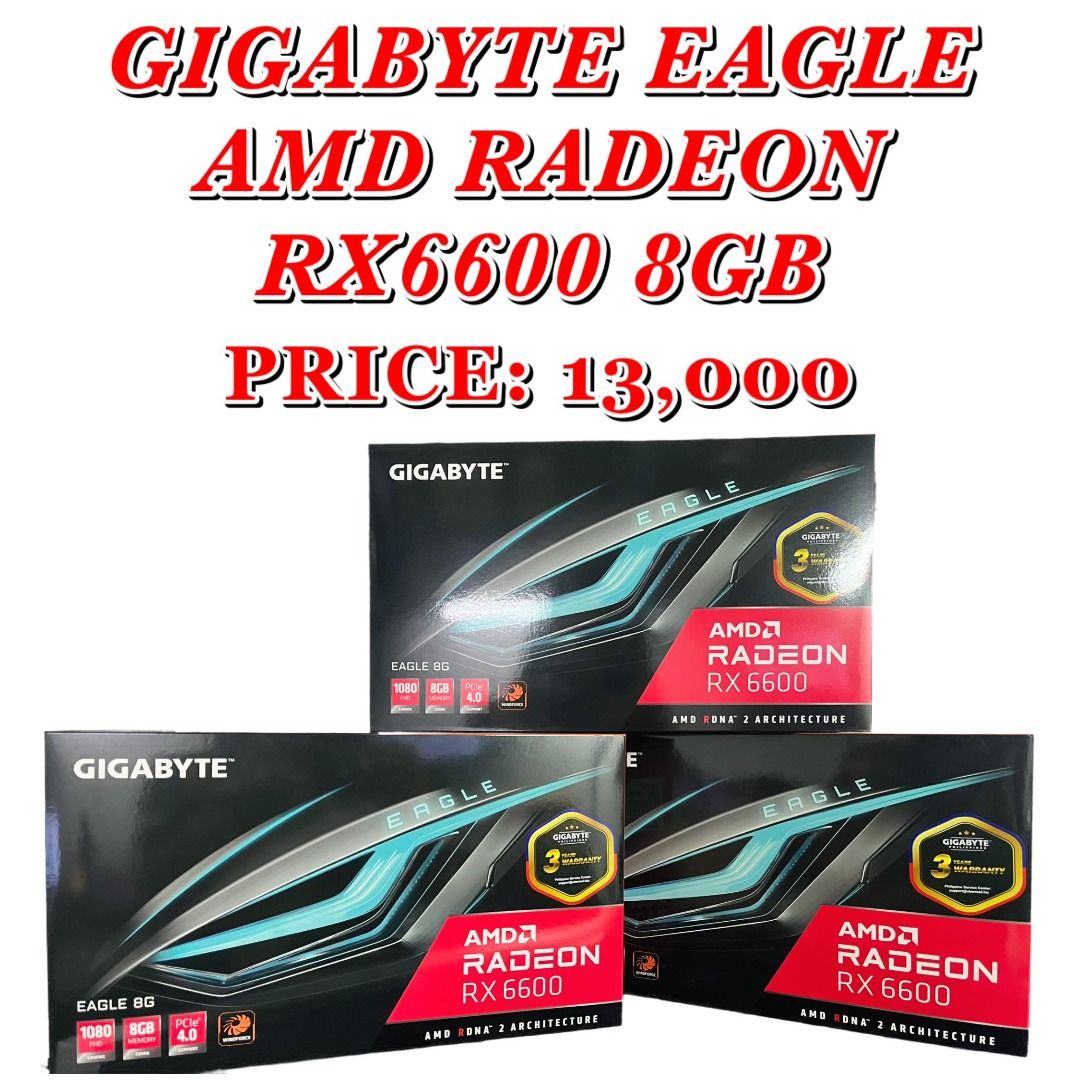 GIGABYTE EAGLE AMD RADEON RX6600 8GB, Computers & Tech, Parts ...