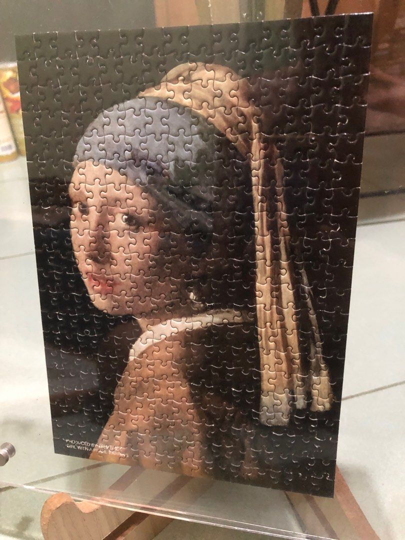 Girl with pearl earrings puzzle art print with clear transparent ...