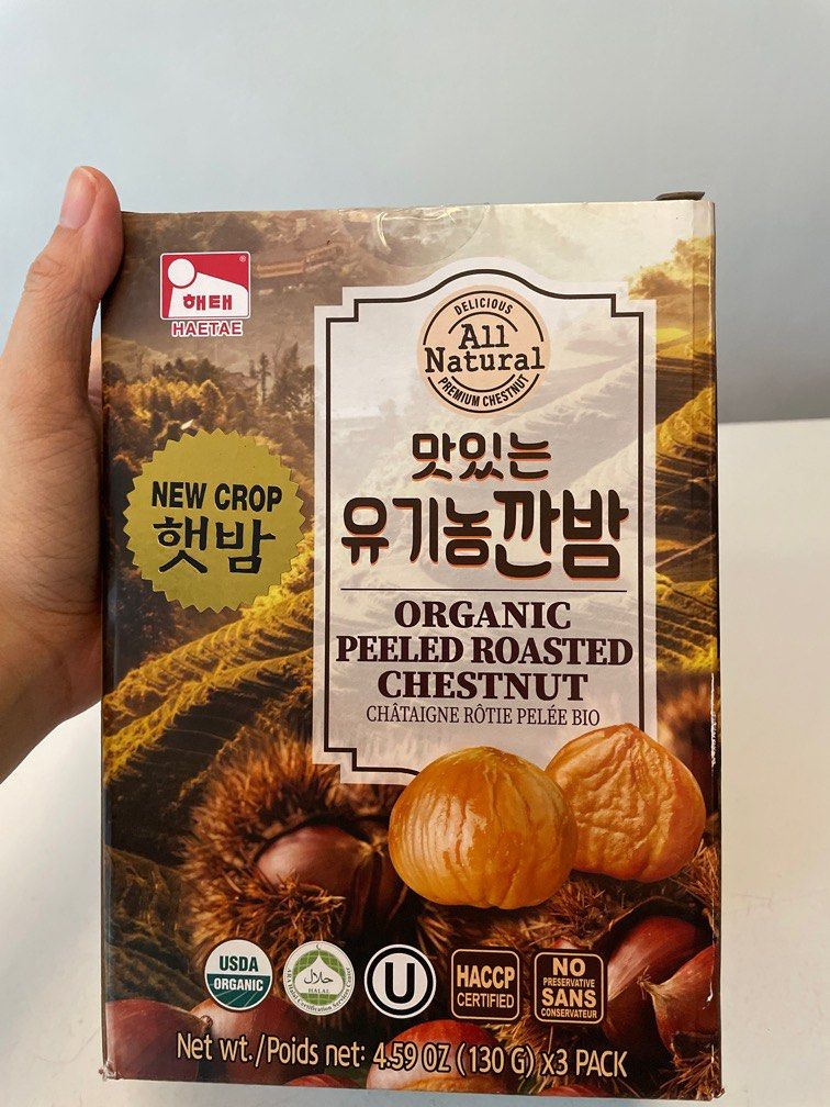 Haetae Korean Organic Peeled Roasted Chesnut 130g x 3 Packs Exp Jun 6, 2024, Food & Drinks ...