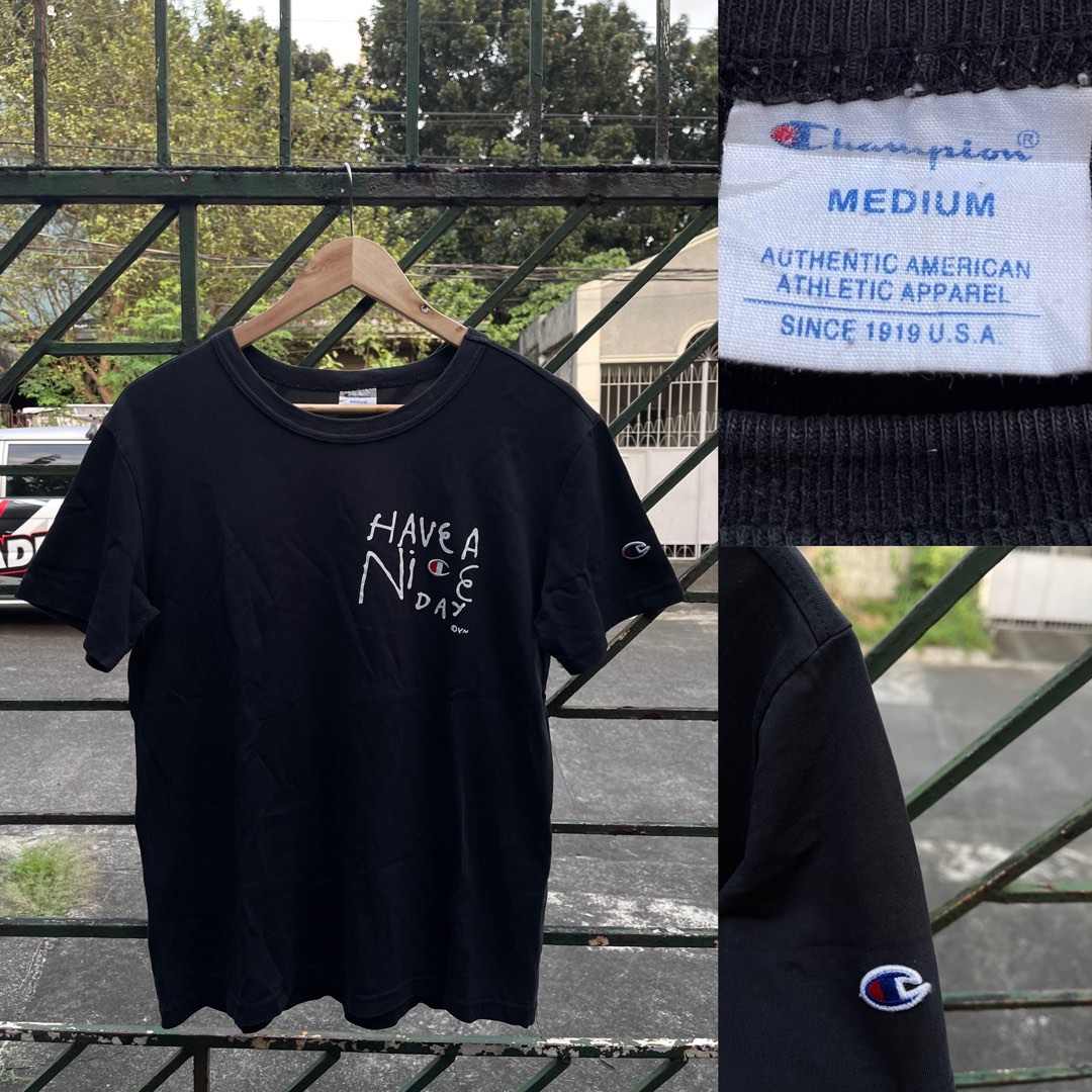 HAVE A NICE DAY CHAMPION SHIRT, Women's Fashion, Tops, Shirts on Carousell