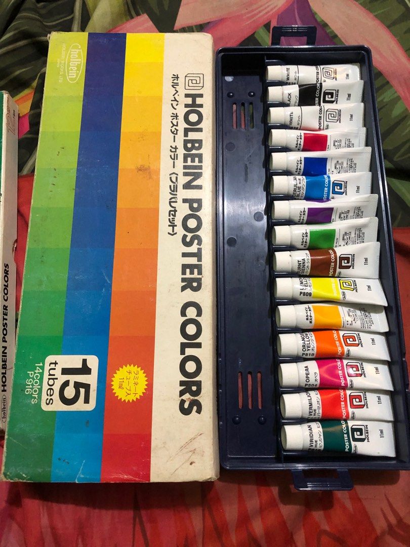 Holbien poster color 12 and 15 color box sets, Hobbies & Toys ...