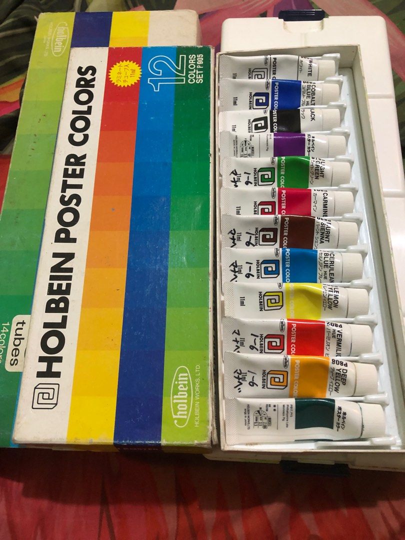 Holbien poster color 12 and 15 color box sets, Hobbies & Toys ...